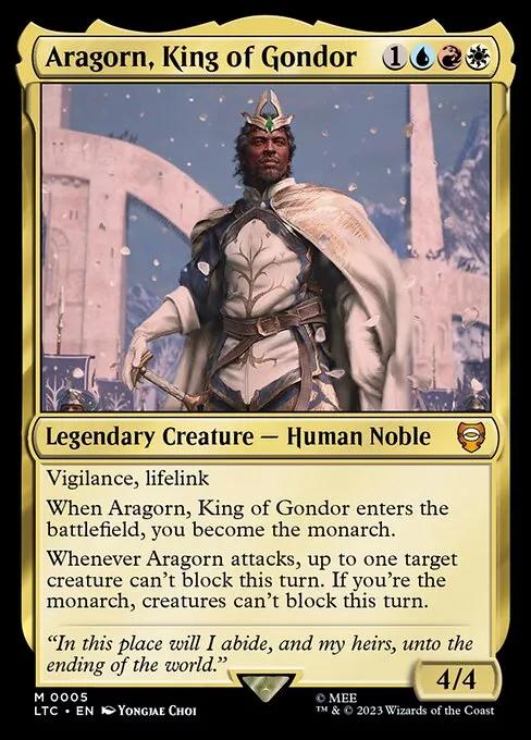 Unblockable Monarch Voltron - Commander (Aragorn, King of Gondor)